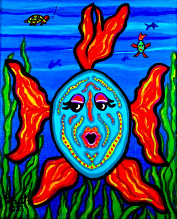 Perry Parrot Fish - Lisa Buth Art - Paintings & Prints, Animals, Birds ...