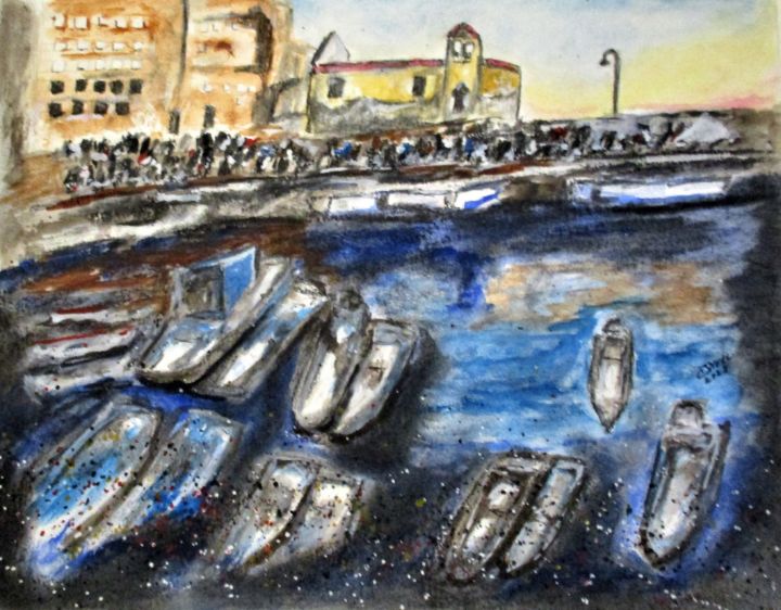 Pozzuoli Party - CJ Kell Art Work - Paintings & Prints, Buildings ...