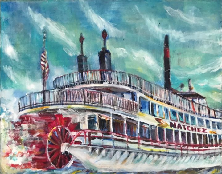 Steamboat on the Natchez Train - Lydia Hamrick - Paintings & Prints ...