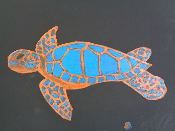 Majestic Sea Turtle Finger Painting - MKinnamanArt - Paintings & Prints ...