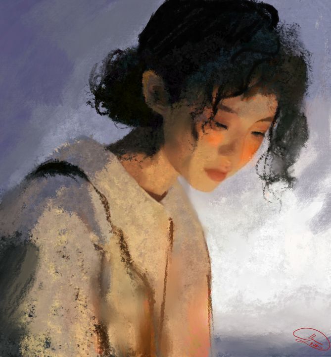 Dawn's breaking - Portraits | by Misha - Paintings & Prints, People ...