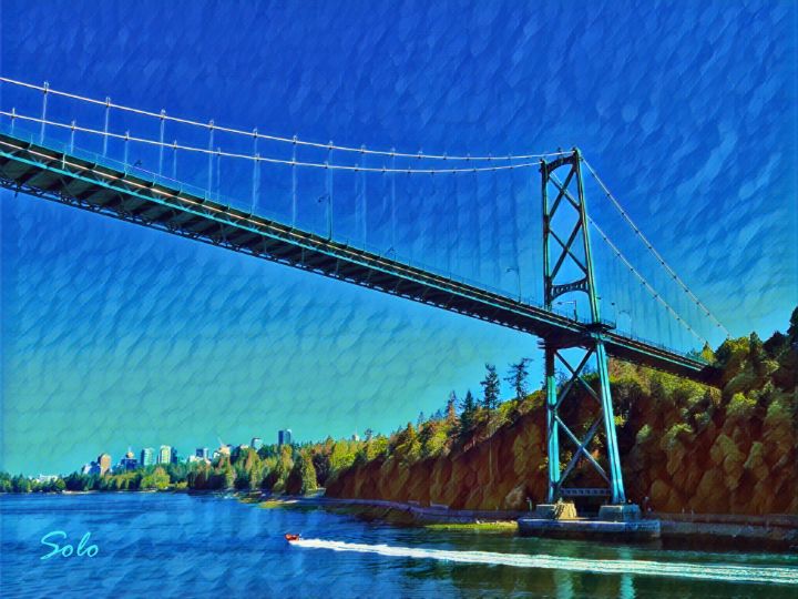 Lions Gate Bridge - Vancouver - Art By Solo - Photography, Buildings ...