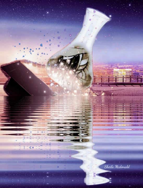 Mirror Lakes Lost Box with Vase - Art On Wheels - Digital Art & AI ...