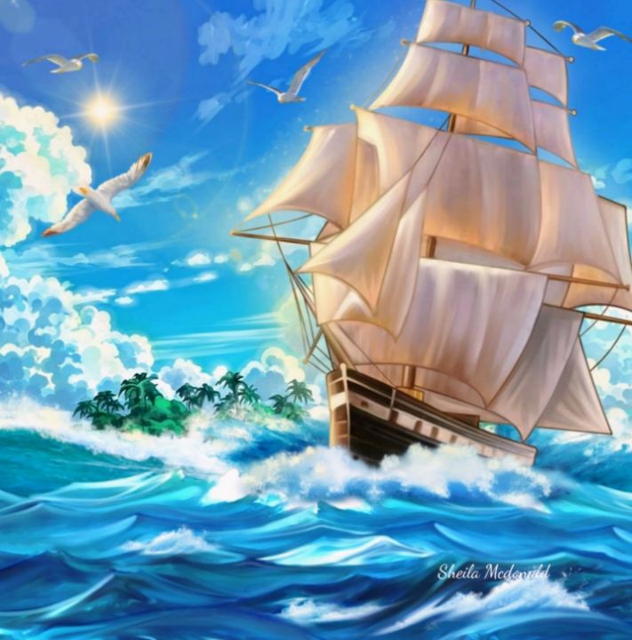 Deep Sea Sailing - Art On Wheels - Paintings & Prints, Landscapes ...