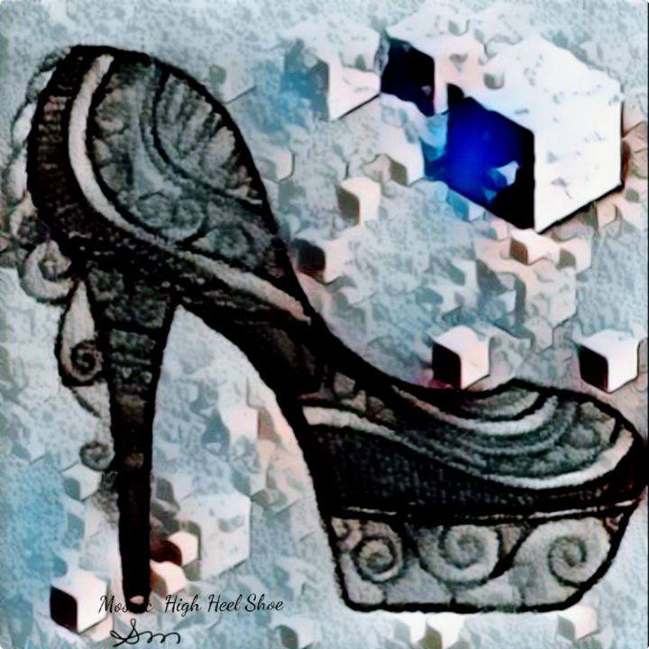Mosaic High Heel Shoe - Art On Wheels - Drawings & Illustration ...