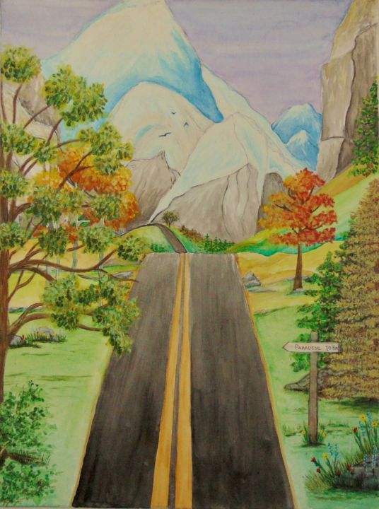 Where the Road Leads - Jessey Rose - Paintings & Prints, Landscapes ...