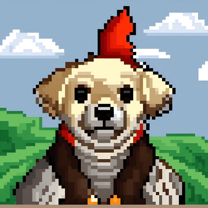 Pixels Art of a dog - Pixels Art - Digital Art & AI, Animals, Birds ...