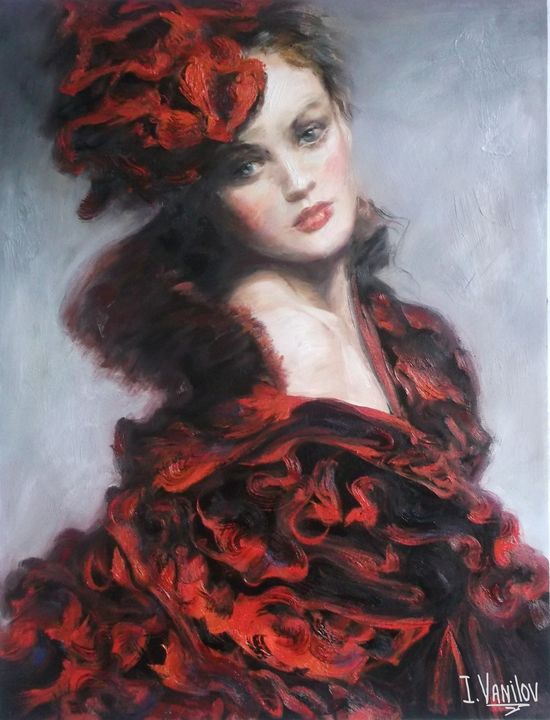 Lady in Rose Pedals - Women in Art - Paintings & Prints, People ...