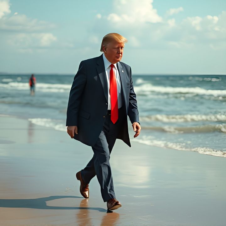 Donald Trump walking in Beach - E-Art Gallery by US - Digital Art & AI ...
