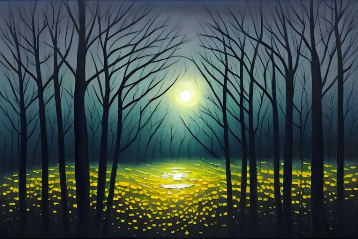 “Midnight Sun:A Forest Landscape” - Use2 - Digital Art, Landscapes ...