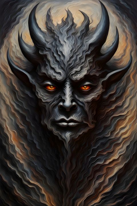Thorny Gaze:A Demon Look Portrait” - Use2 - Digital Art & AI, Religion ...