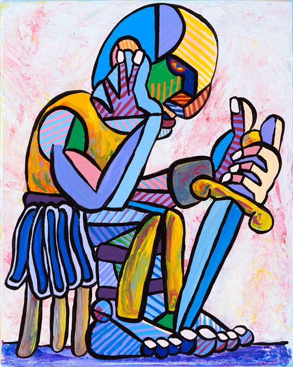 Ponder - Mark Daniel Art - Paintings & Prints, Humor & Satire, People ...