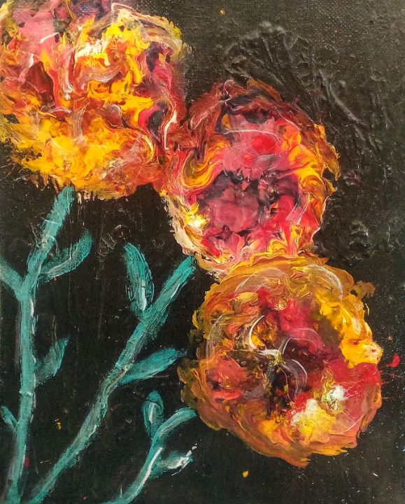 Blazing Daisy's - Virginia Mccutchen - Paintings & Prints, Abstract ...