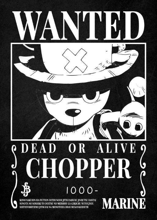 Chopper Wanted Poster Black And White