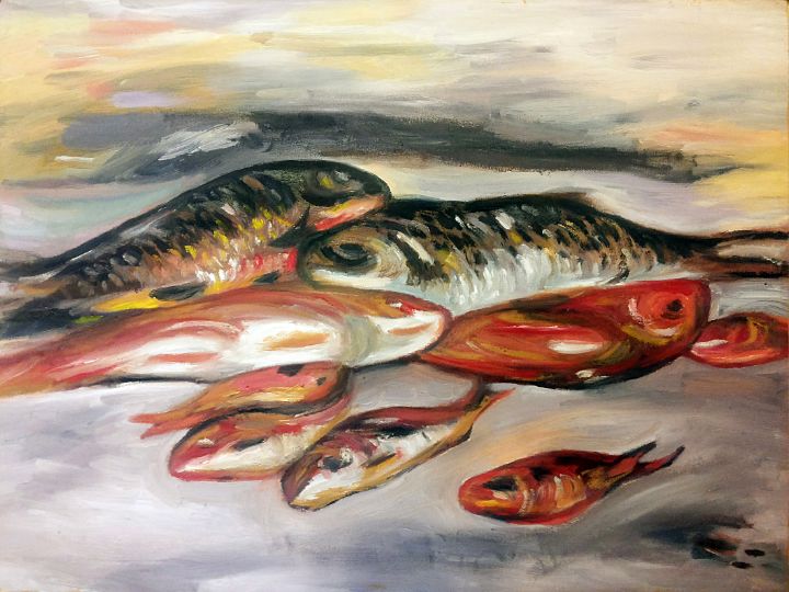 Vibrant Fish Life Canvas Art Print - SurArt - Paintings & Prints ...