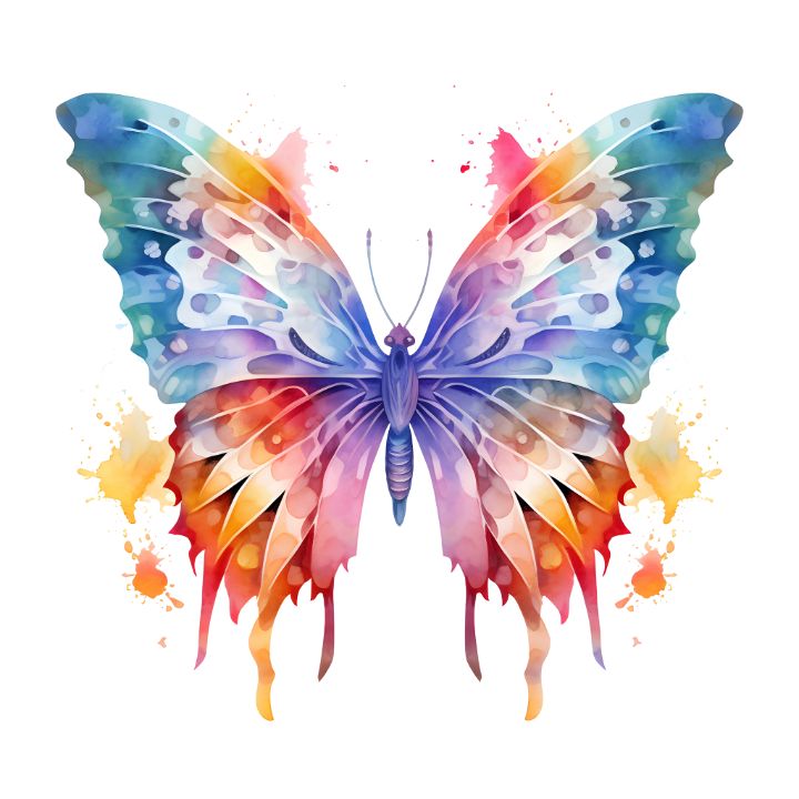 Colorful magic butterfly watercolor - DME.ARTS - Drawings ...