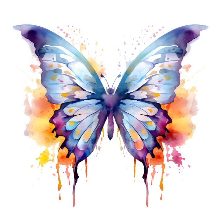 Colorful magic butterfly watercolor - DME.ARTS - Drawings ...