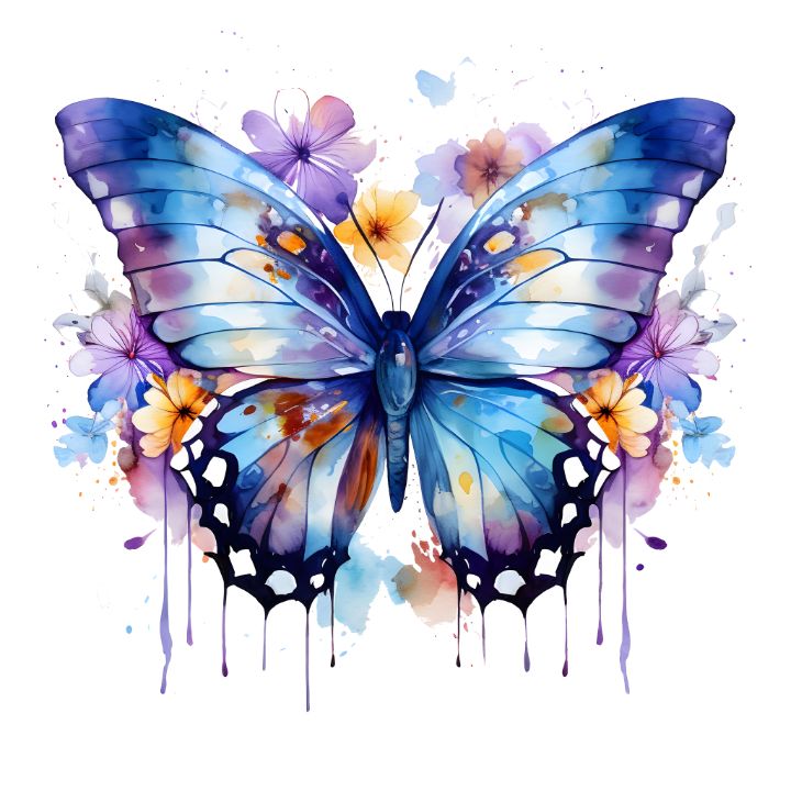 Colorful magic butterfly watercolor - DME.ARTS - Drawings ...