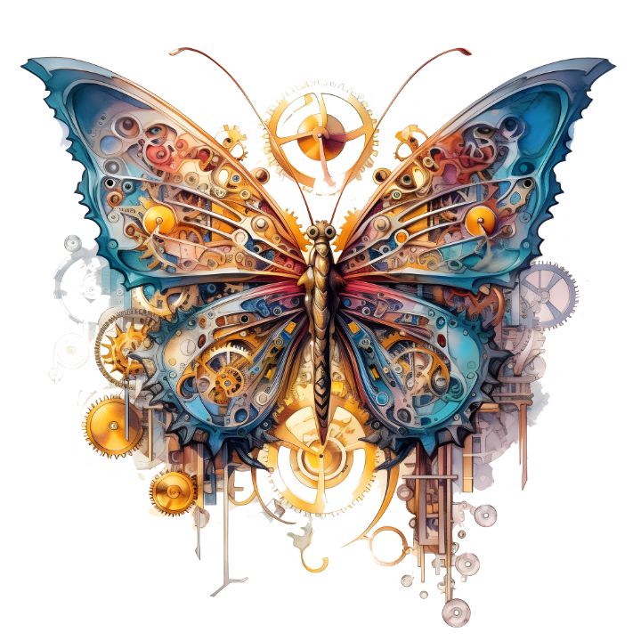 Colorful Steampunk Butterfly - DME.ARTS - Drawings & Illustration ...