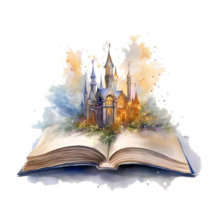 Magical Open Book with Castle - DME.ARTS - Drawings & Illustration ...
