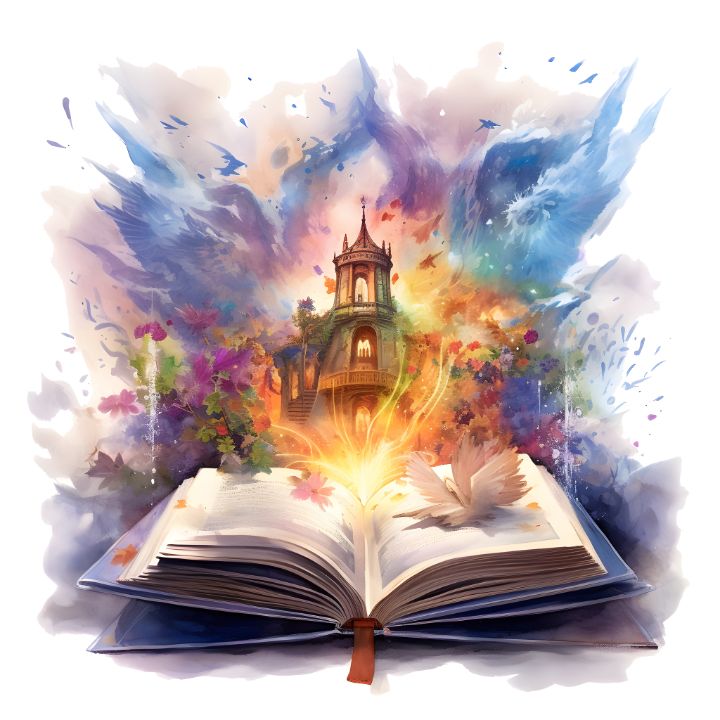 Magical Open Book with Castle - DME.ARTS - Drawings & Illustration ...