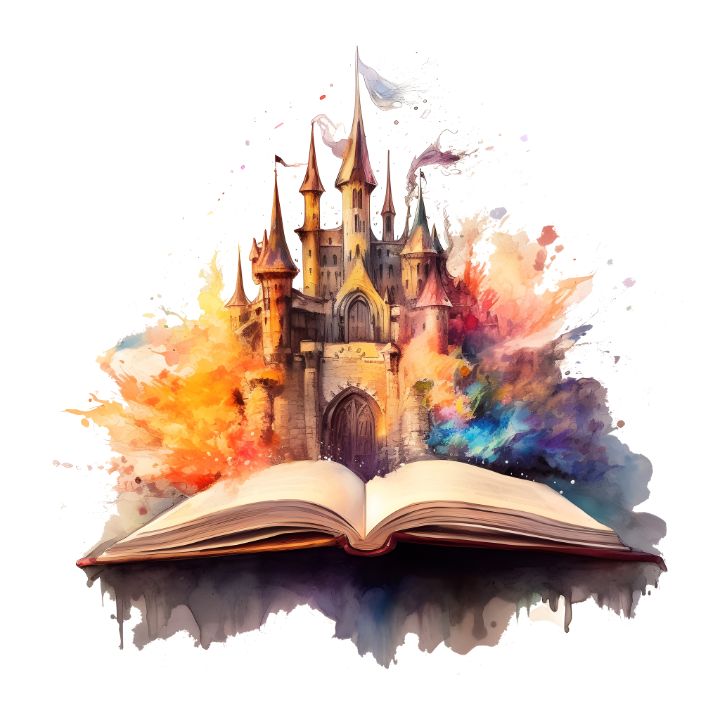 Magical Open Book with Castle - DME.ARTS - Drawings & Illustration ...