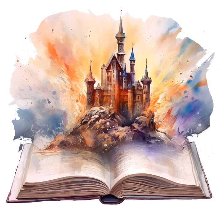Magical Open Book with Castle - DME.ARTS - Drawings & Illustration ...