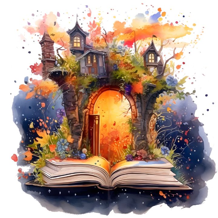 Magical Open Book with Castle - DME.ARTS - Drawings & Illustration ...