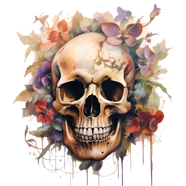 Floral Skull Gothic Flowers - DME.ARTS - Digital Art & AI, Flowers ...