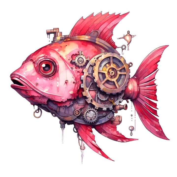 Rose Steampunk Fish Mechanisms - DME.ARTS - Digital Art & AI, Fantasy ...