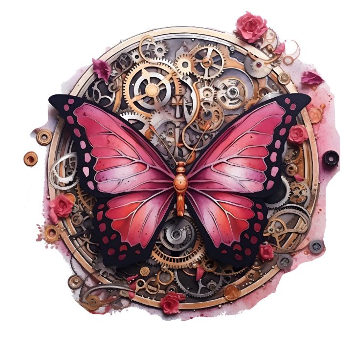 Rose Steampunk Butterfly Mechanisms - DME.ARTS - Digital Art & AI ...