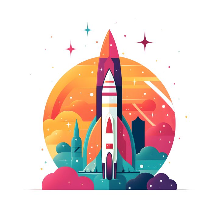 Colorful rocket aims to other planet - DME.ARTS - Drawings ...