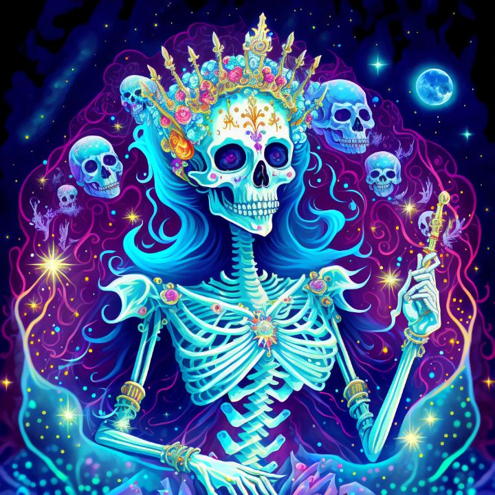 Neon Mystery Skeleton - Neon Mirra - Digital Art, Fantasy & Mythology ...