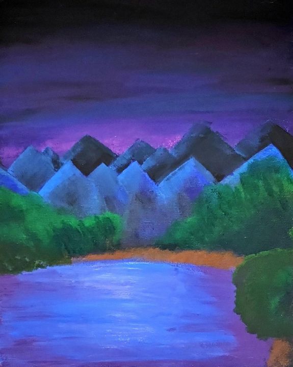 Midnight Lake - Affinity Art by Brianna - Paintings & Prints ...