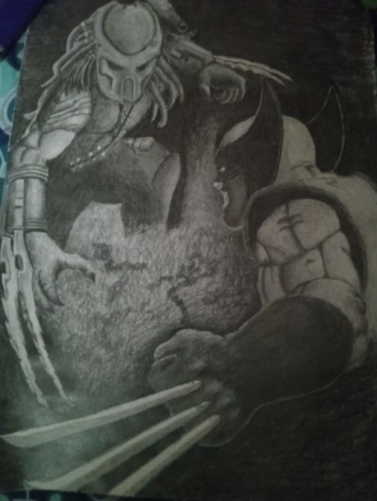 Predator vs wolverine - Matts hand drawing - Drawings & Illustration ...