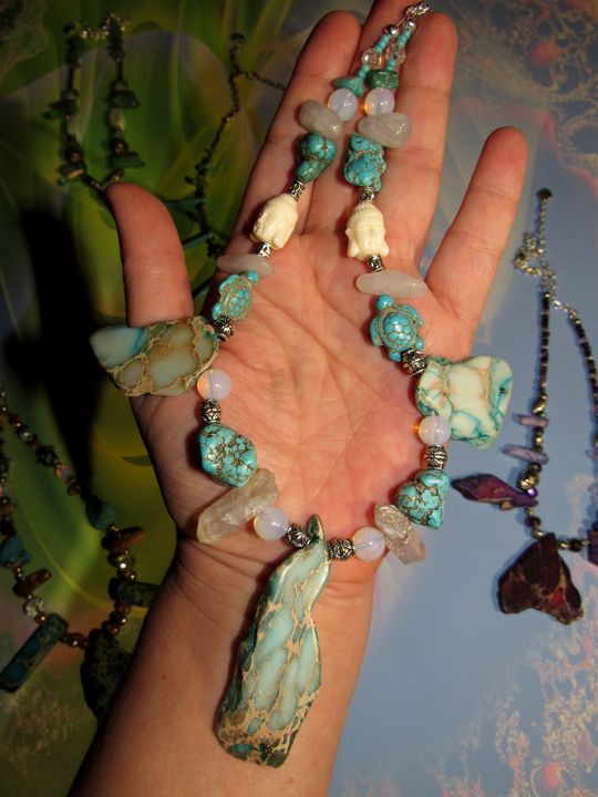 Zen Turquoise Turtle Necklace - Celeste - Jewelry, Necklaces & Chains ...