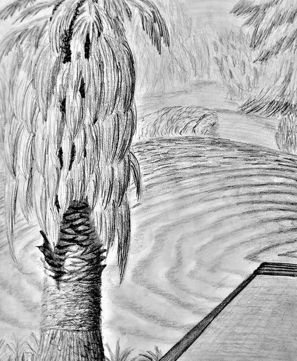 Palm Tree by the Lake - 3C Art by Chris Carrillo - Drawings ...