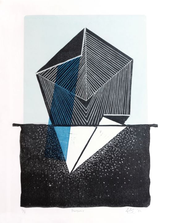 Buoyancy | Linocut relief print - Aalok Trivedi Art - Paintings ...