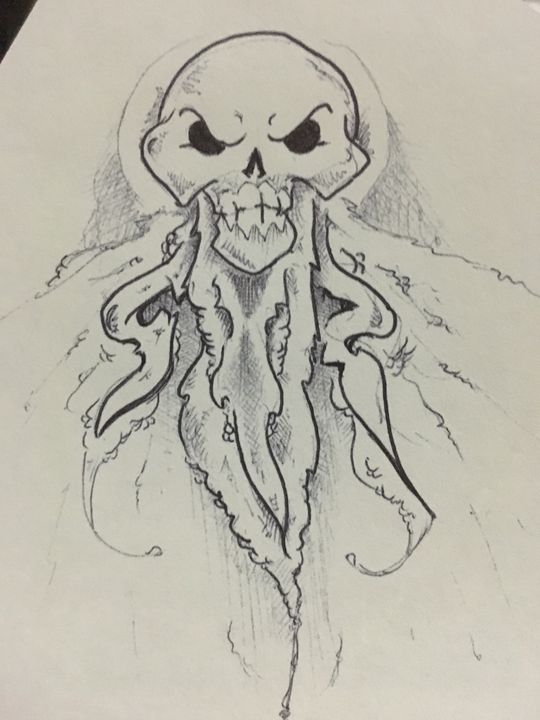 Flying skull - Dale's Artbook - Drawings & Illustration, Fantasy ...