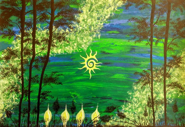 All Seeing Sun - Tim Lippert - Paintings & Prints, Abstract, Organic ...