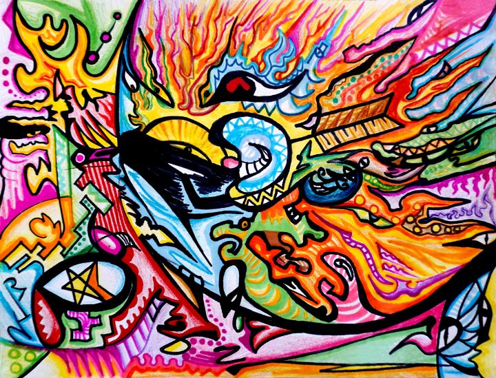 Moon Burst - Leo Mystic Magic - Paintings & Prints, Abstract, Organic ...