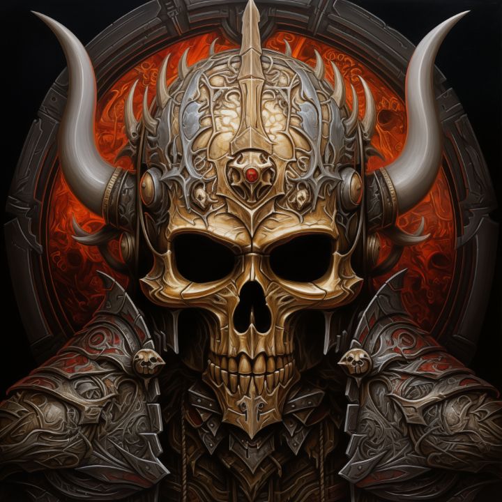 Skeleton Warrior God Helm Art - Art Print Gallery - Digital Art & AI ...