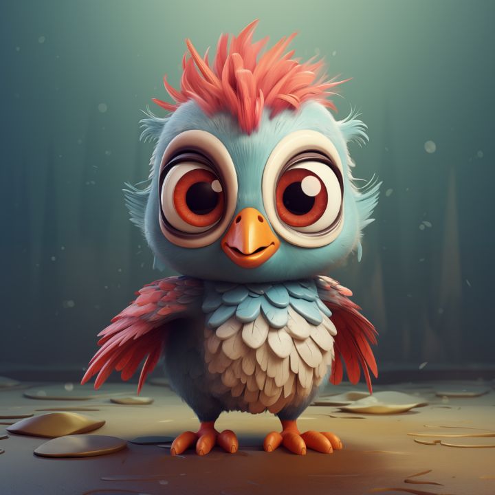 Cute Bird Creature Art Print - Art Print Gallery - Digital Art & AI ...