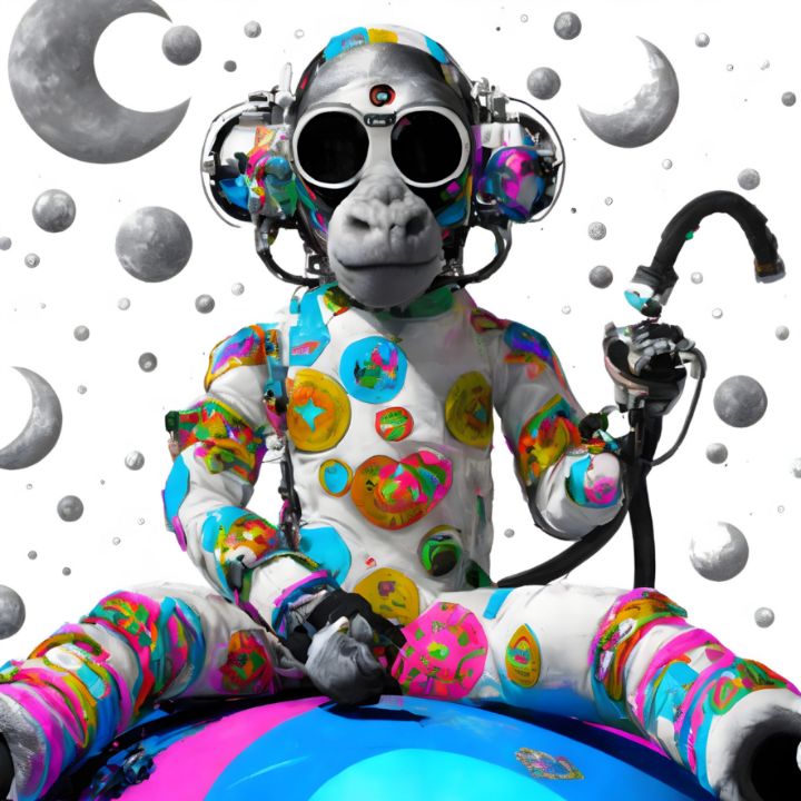 Cute Space Monkey 4 - Peter Haeder Art - Digital Art & AI, Childrens ...