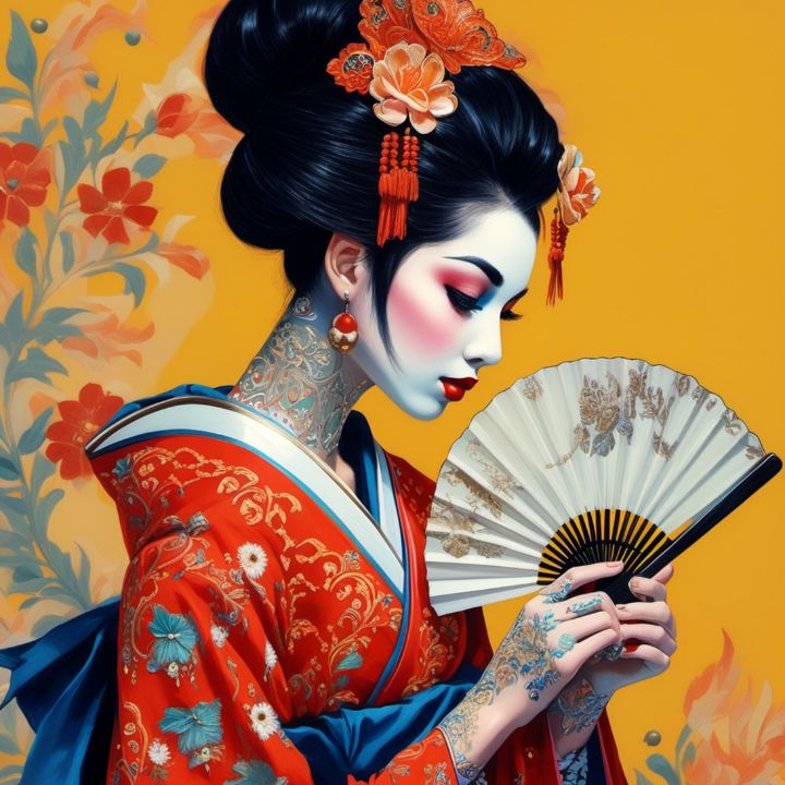 Geisha VI - 17 - Peter Haeder Art - Digital Art & AI, Ethnic, Cultural, & Tribal, Asian & Indian ...