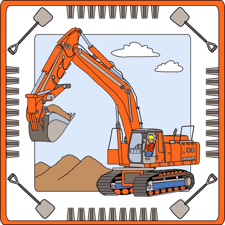 Track Hoe - Toz - Drawings & Illustration, Vehicles & Transportation ...