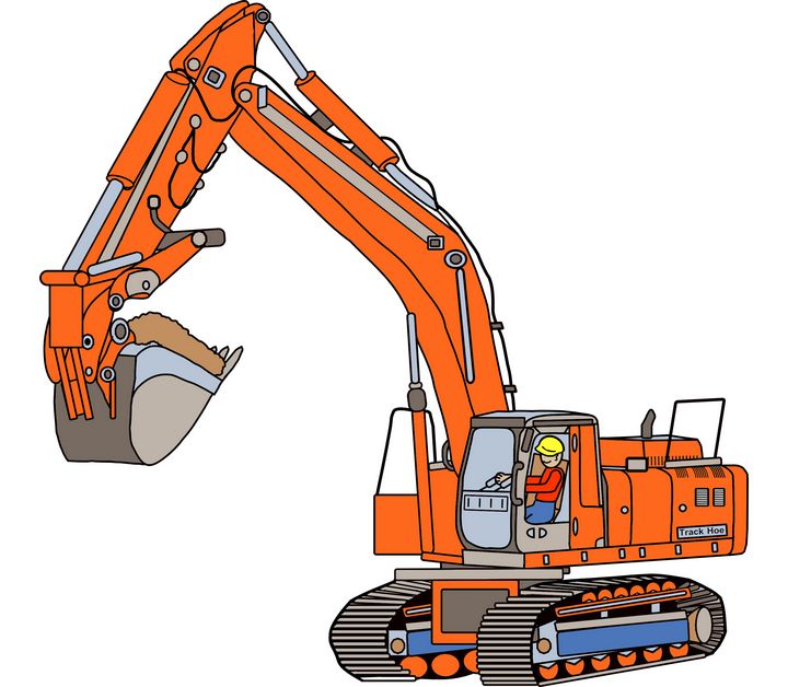 Track Hoe - Toz - Drawings & Illustration, Vehicles & Transportation ...