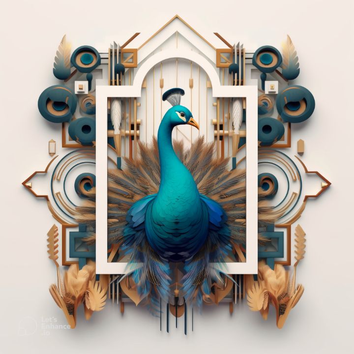 Peacock digital wall art - Emmaic Arts - Digital Art & AI, Animals ...