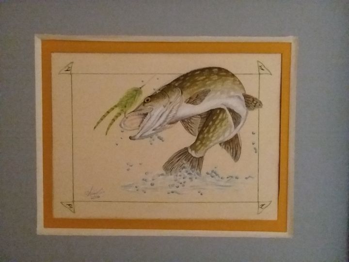 The Pike - The art of the Chip - Paintings & Prints, Animals, Birds ...