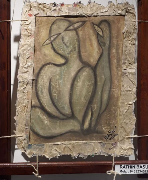 Mother & child - Rathin Basu - Paintings & Prints, Abstract, Figurative ...